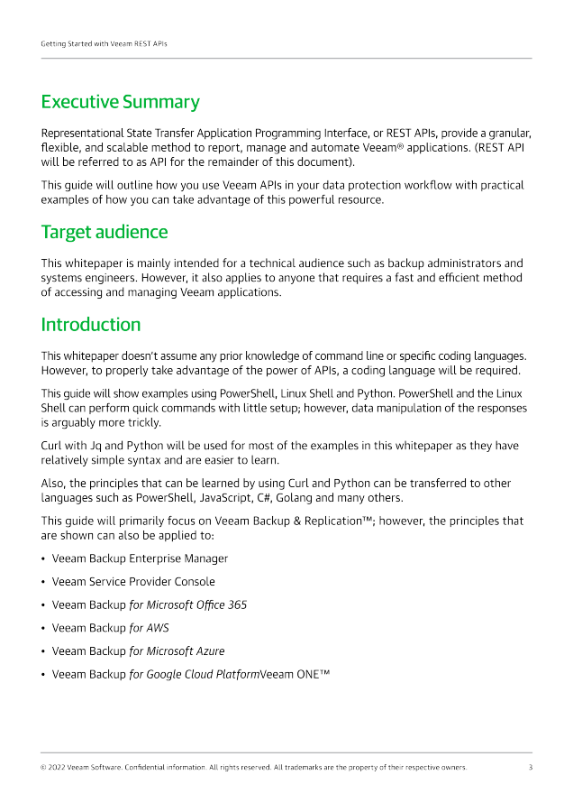 Getting Started with Veeam REST APIs Getting Started with Veeam REST APIs
