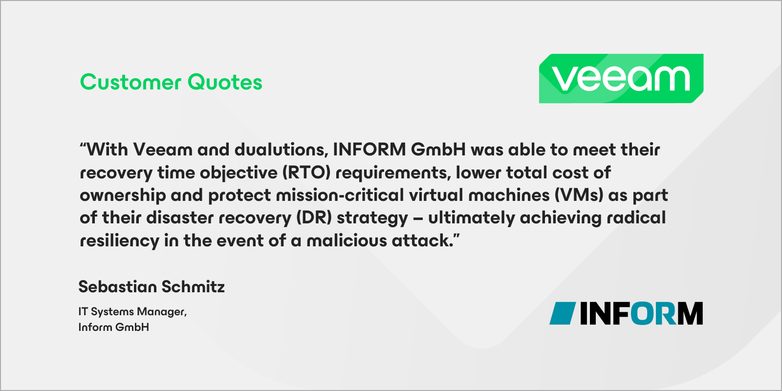 INFORM GmbH - Veeam Customer Quote