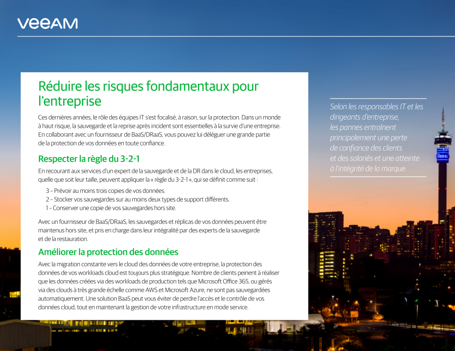BaaS et DRaaS : 5 leviers de valeur stratégique de l’IT BaaS et DRaaS : 5 leviers de valeur stratégique de l’IT