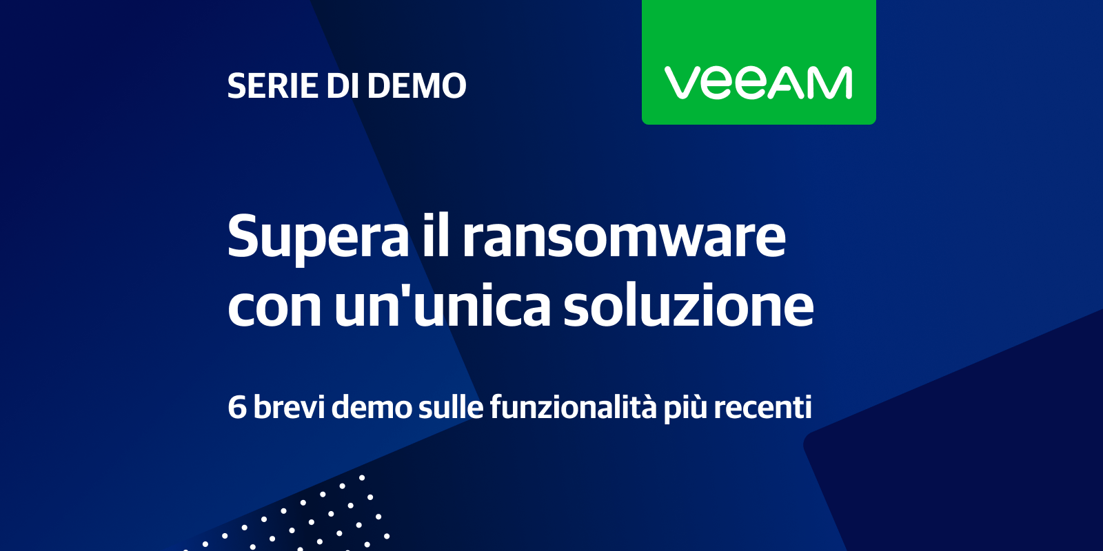 Serie di demo sulla protezione dal ransomware - Veeam