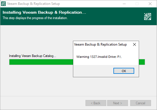 KB4166: Upgrading/Uninstalling Veeam Backup & Replication fails with "Error 1327. Invalid Drive ...