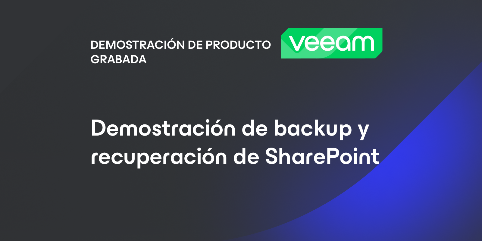 Demostración de backup y recuperación de SharePoint