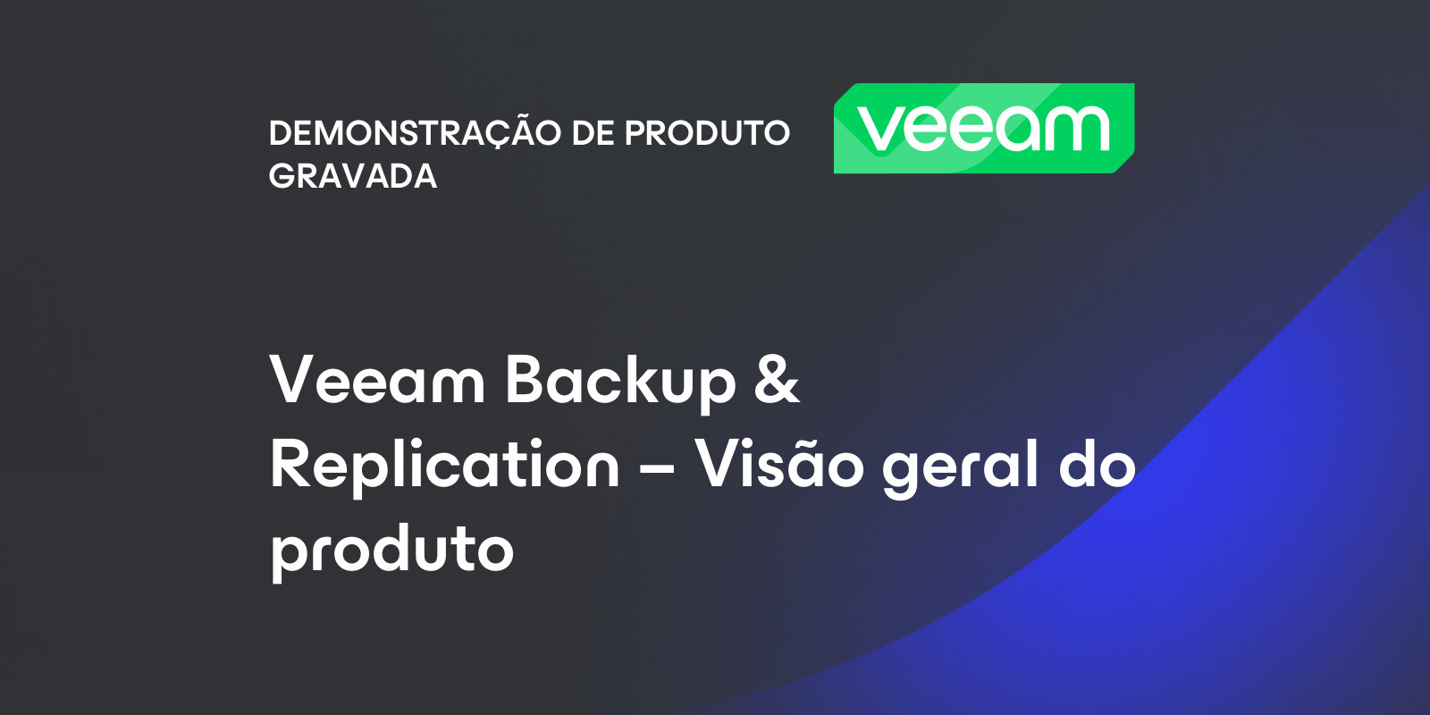 Veeam Backup & Replication – Visão geral do produto