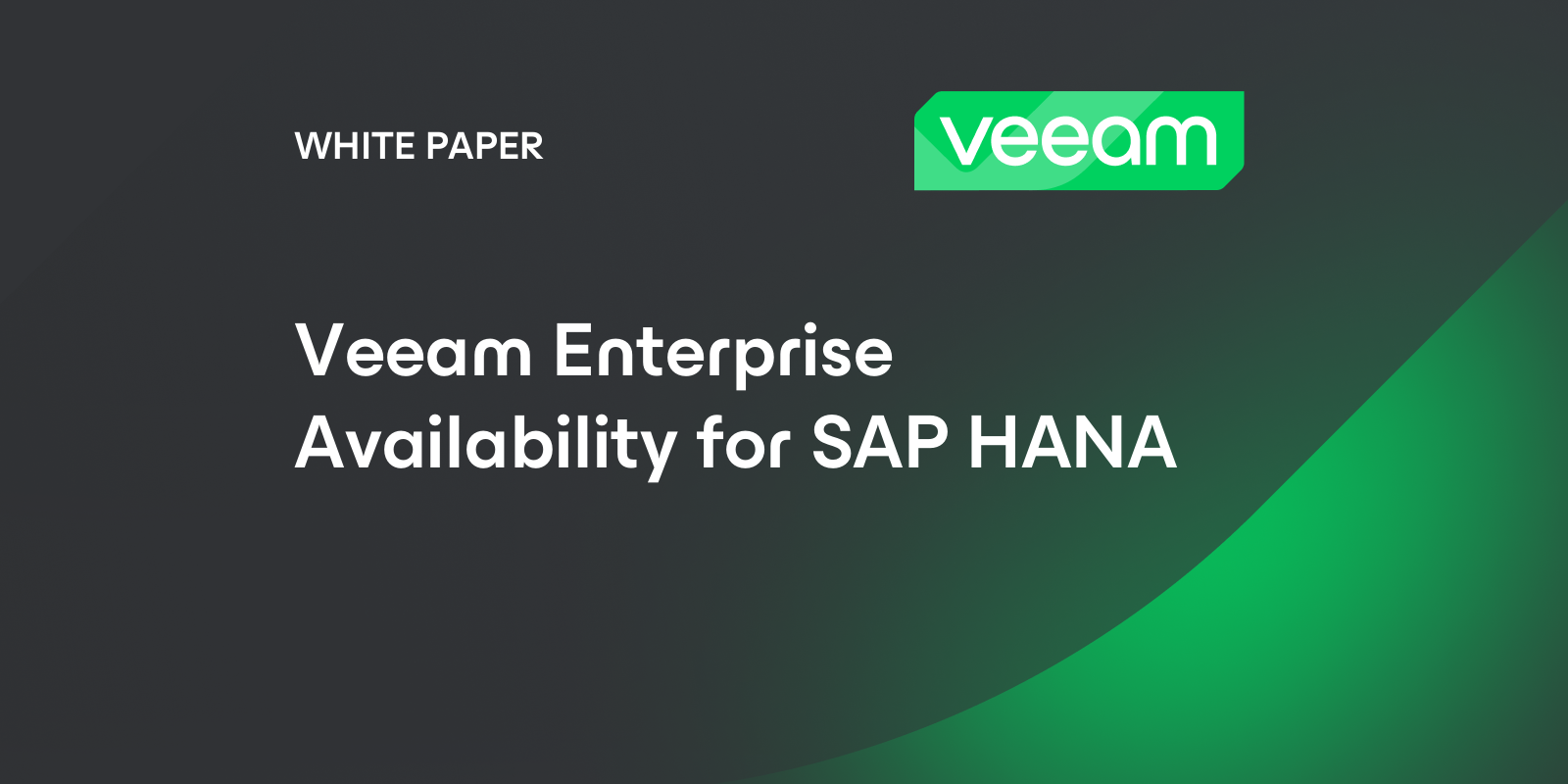 Veeam Enterprise Availability for SAP HANA