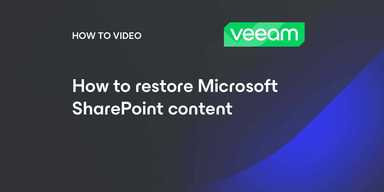 How to restore Microsoft SharePoint content
