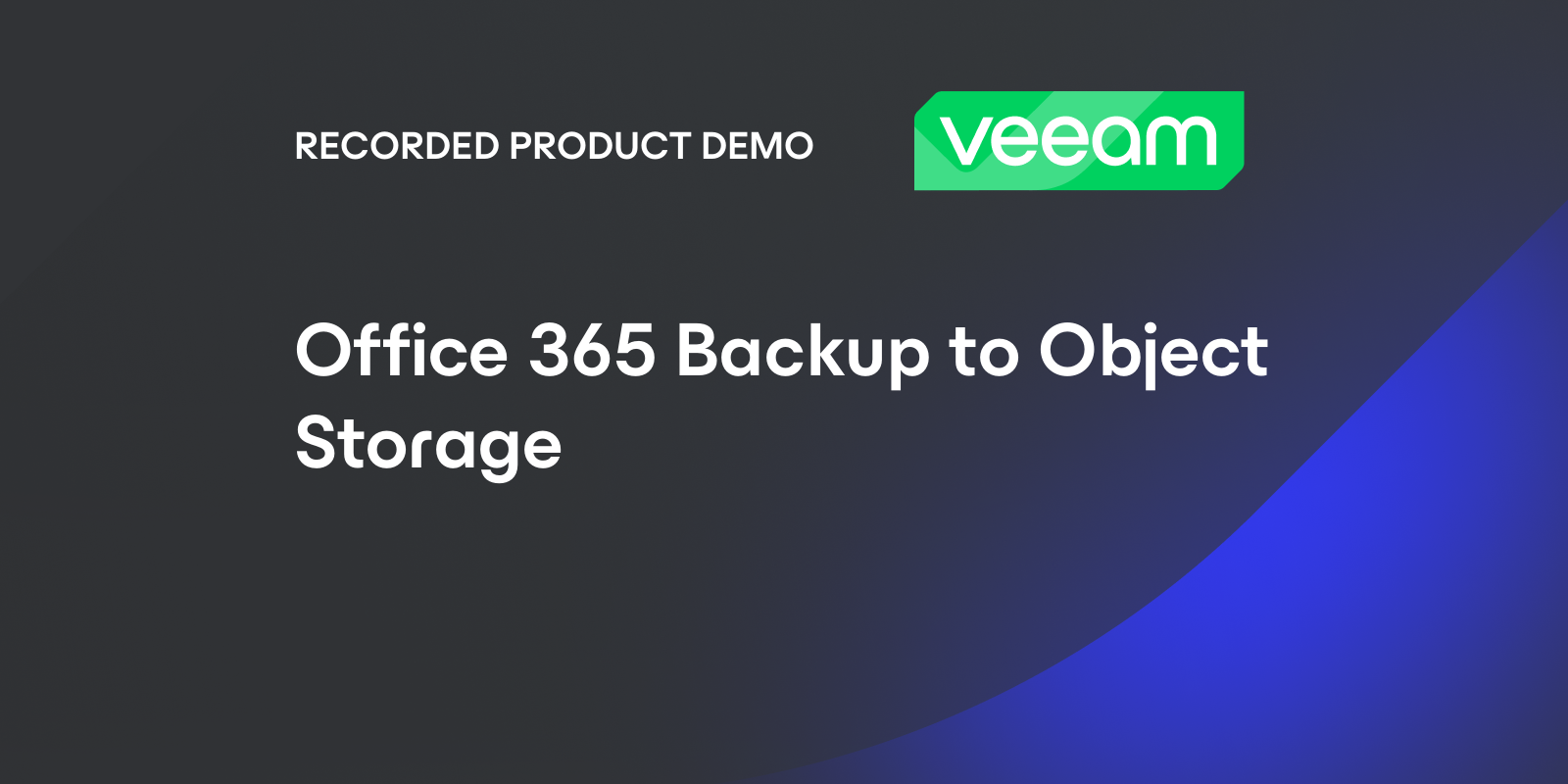 Office 365 Backup to Object Storage